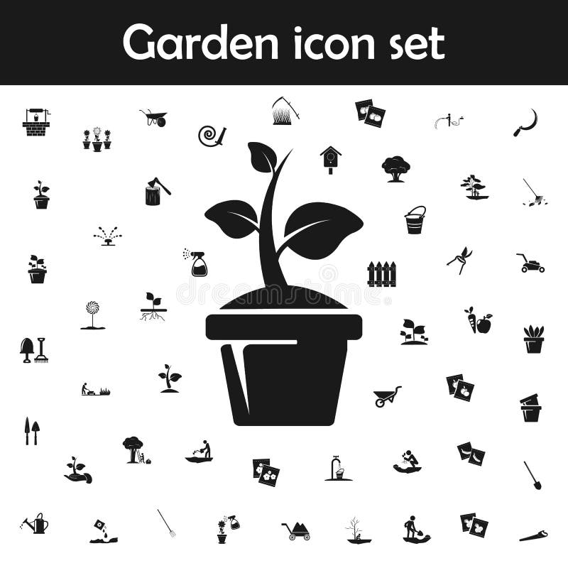 Plant in the Pot Icon. Garden Icons Universal Set for Web and Mobile ...