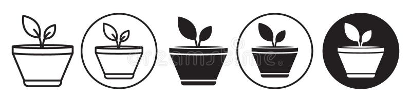 Plant Pot Icon Vector Set Collection for Web Stock Vector ...