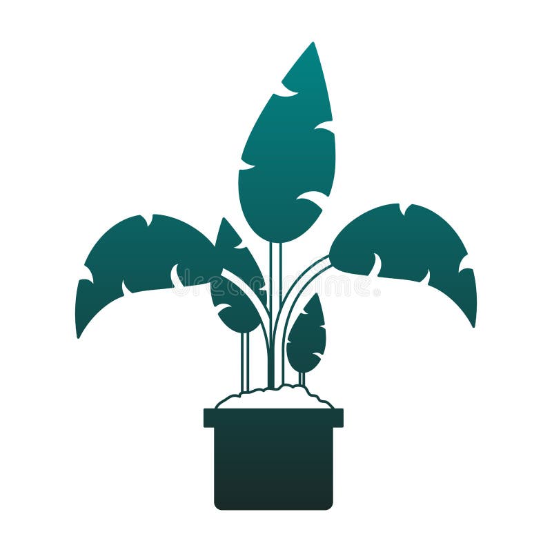 Plant Pot Isolated Blue Lines Stock Vector - Illustration of natural ...