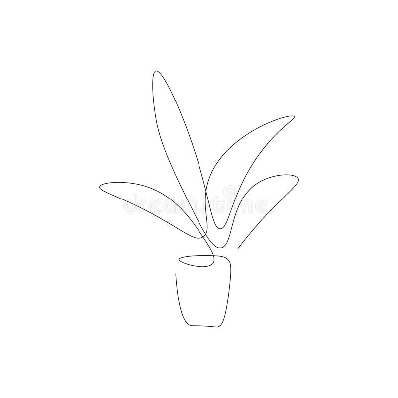 One Line Drawing Plant Pot Stock Illustrations – 559 One Line Drawing ...