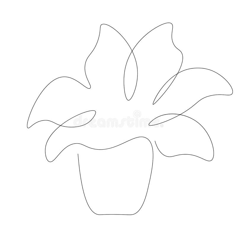 Pot Plant One Line Drawing Stock Illustrations – 558 Pot Plant One Line ...