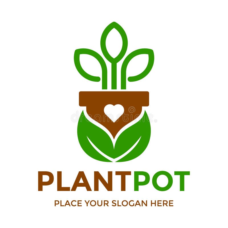 Plant Pot Vector Logo Template Stock Vector - Illustration of graphic ...