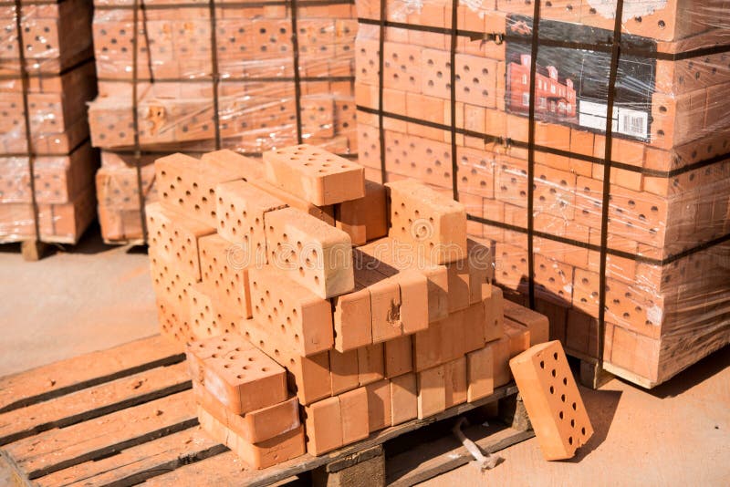Plant for Production Building Material with Ready Brick Stock Image ...