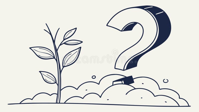 Plant with a Question Mark Vector. Symbolizing Growth Questions and ...