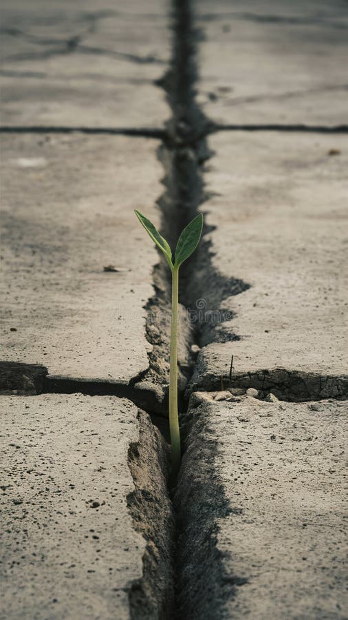 Plant Resilience in Nature stock illustration. Illustration of success ...
