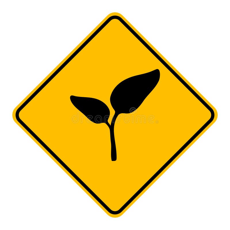 Plant and road sign stock vector. Illustration of vector - 219756625