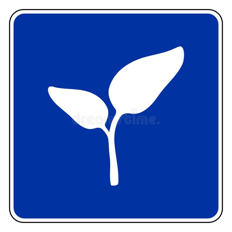 Plant and road sign stock vector. Illustration of ecological - 228635787