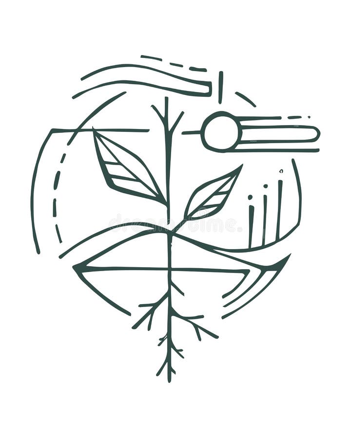 Plant and Root Abstract Symbol Illustration Stock Vector - Illustration ...