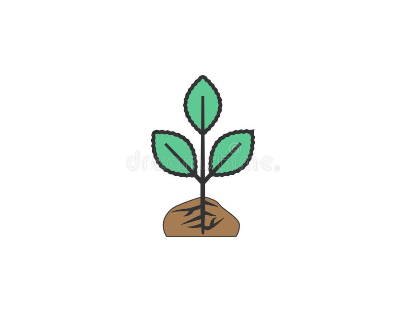 Plant, Roots Icon. Vector Illustration. Stock Vector - Illustration of ...