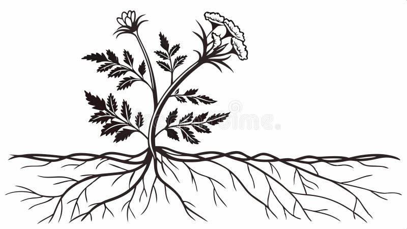 Plant with Roots Illustration, Botanical Study, Nature Growth Vector ...