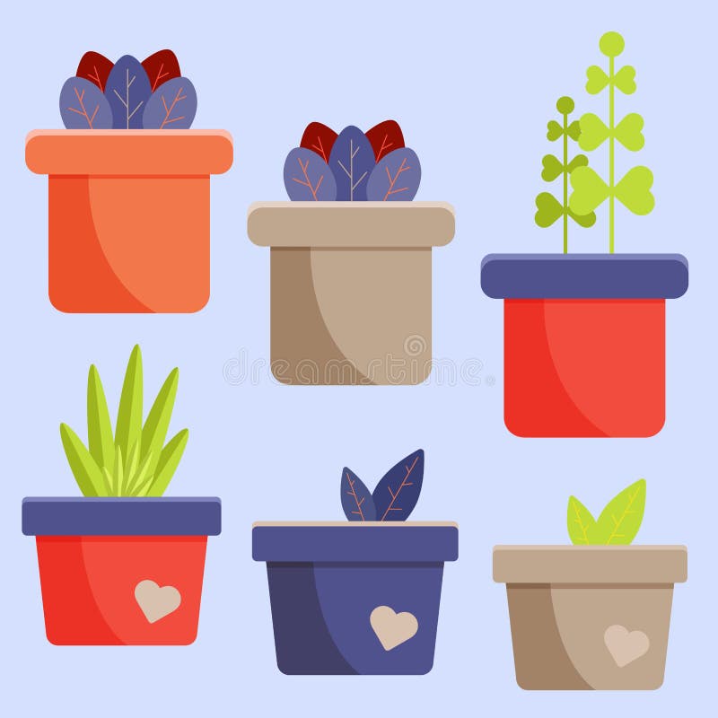 Plant`s pot set stock vector. Illustration of isolated - 213620671