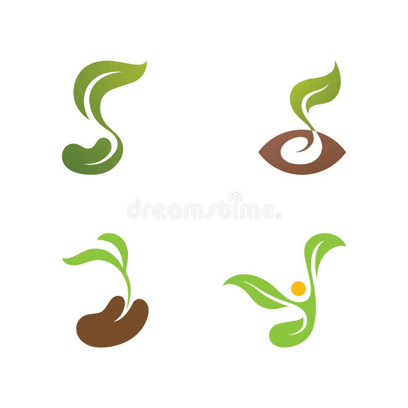 Plant Seeds Logo Vector Concept Template Stock Vector - Illustration of ...
