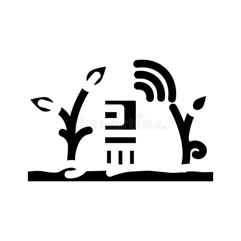 Plant Sensor Agri Tech Glyph Icon Vector Illustration Stock Vector ...