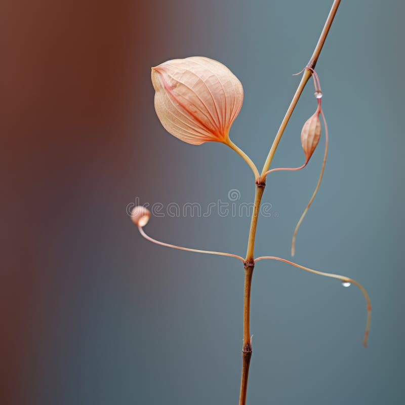 A Plant with a Single Flower on it Stock Illustration - Illustration of ...