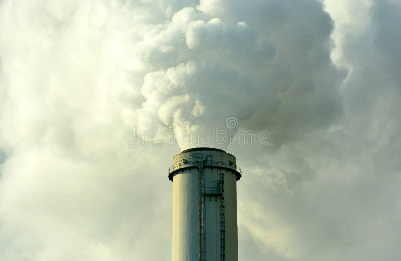 Coal Plant Smokestack Pumping Smoke into the Air Stock Image - Image of ...