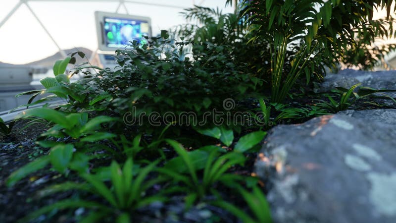 Space Laboratory, Sci-fi Interior. Life on Mars, Alien Planet. Plants ...