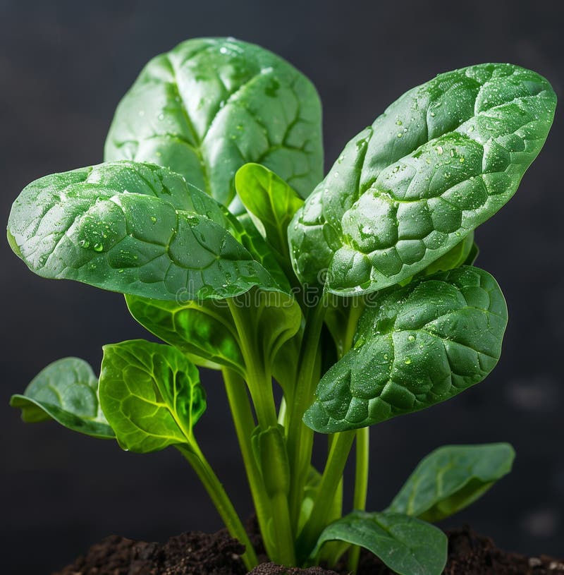 Plant Spinach. Fresh Spinach Background, Top View Stock Illustration ...