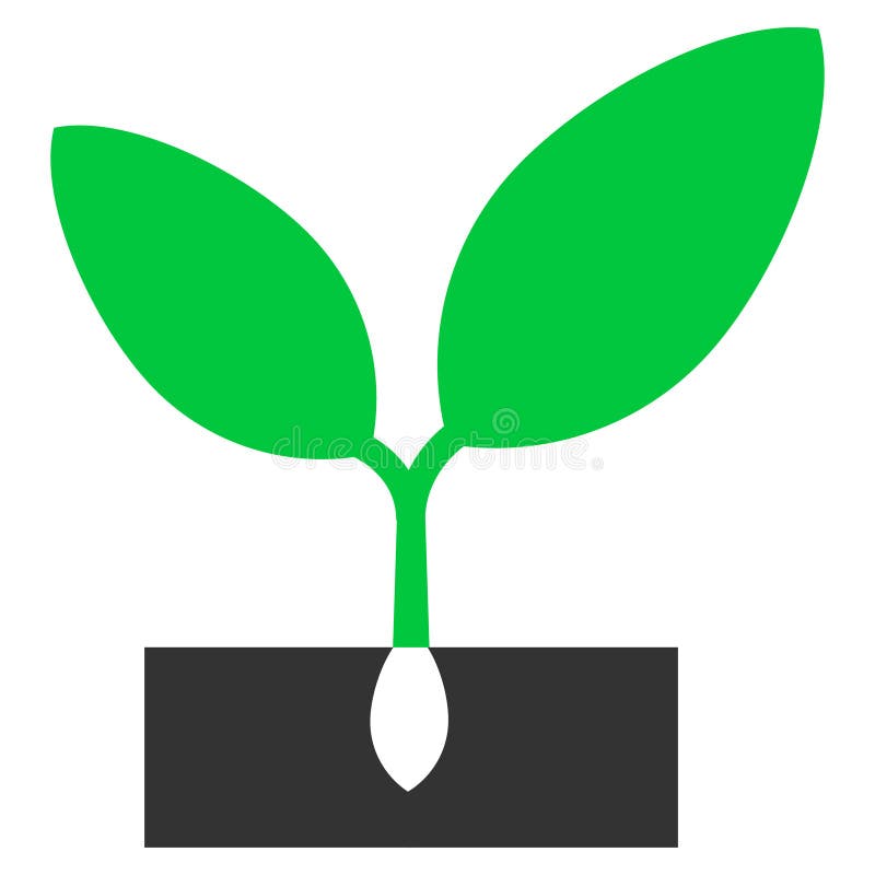 Plant Sprout Polygonal Icon and Scratched 100 Percents Organic Simple ...
