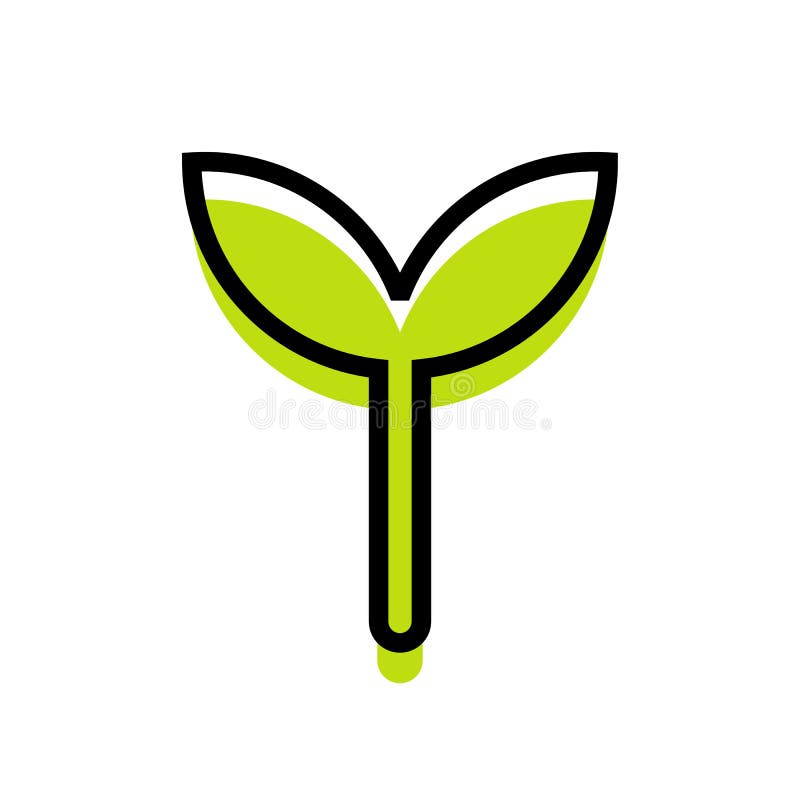 Plant Sprout Flat Line Icon. Vector Thin Sign of Environment Protection ...