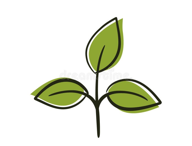 Plant Sprout with Three Leaves. Spring, Planting and Nature Design ...