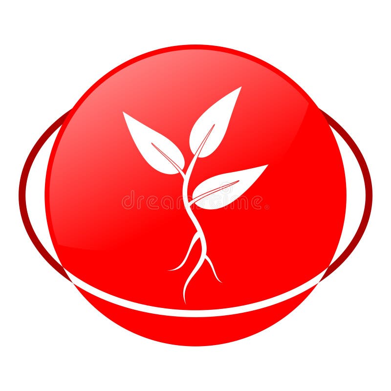 Plant Sprout Vector Illustration, Red Icon Stock Vector - Illustration ...