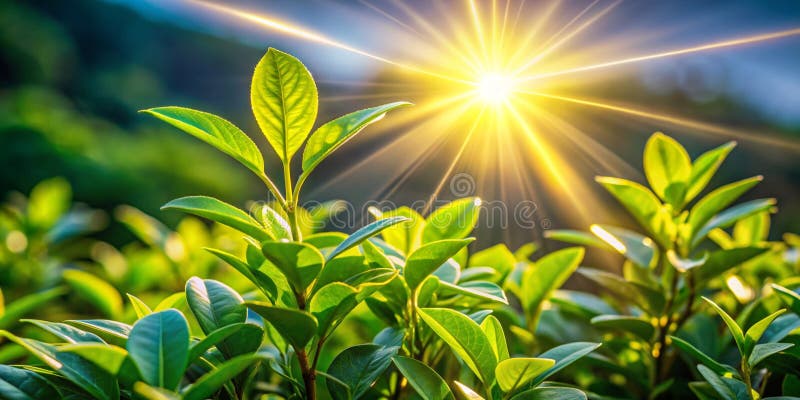 A Plant Sprouting Under the Warm Rays of the Sun Stock Illustration ...