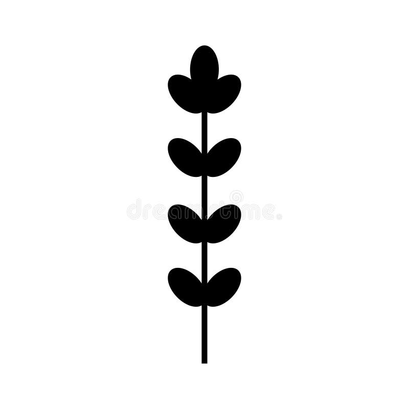 Plant Stem with Leaves Vector Icon Stock Vector - Illustration of ...