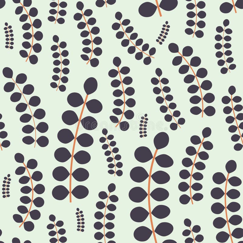 Plant Stem Repeat Seamless Pattern Stock Vector - Illustration of ...