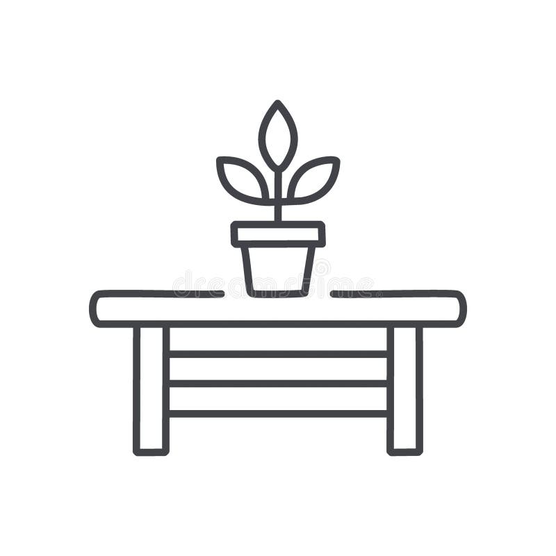 Plant on Table. Potted Plant on a Wooden Table, Representing Home Decor ...