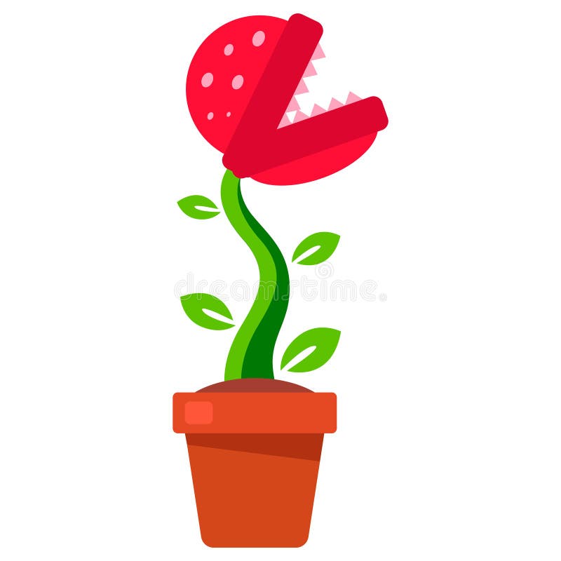 Plant with Teeth Growing in a Flower Pot. Stock Vector - Illustration ...
