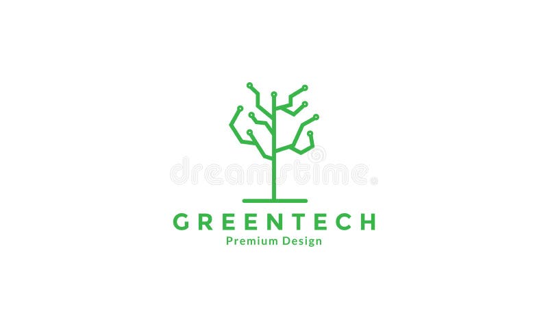 Plant or Tree with Connect Tech Green Logo Symbol Icon Vector Graphic ...