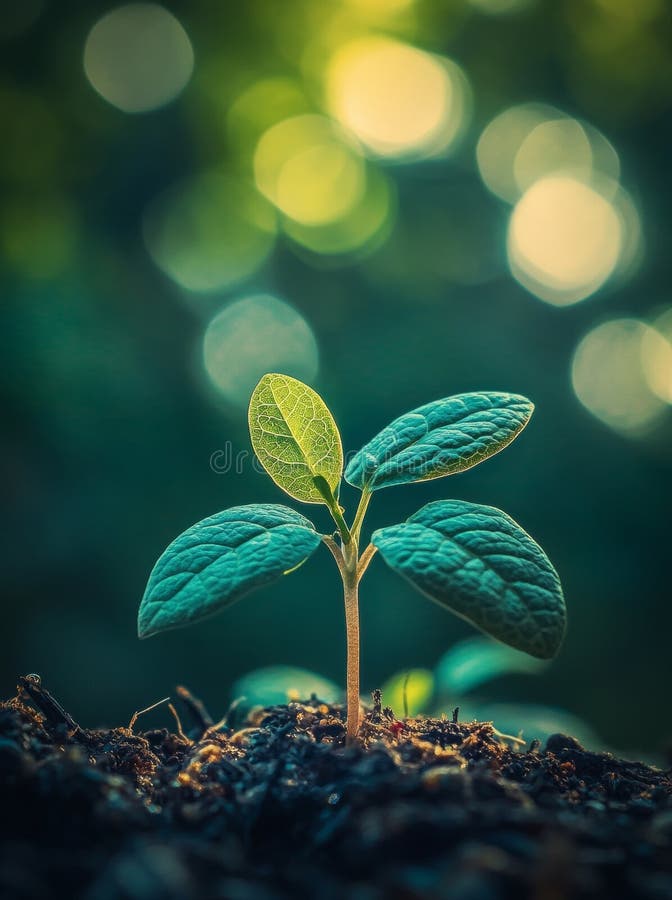 Plant a Tree in a Natural Setting with Green Seedlings As the Backdrop ...
