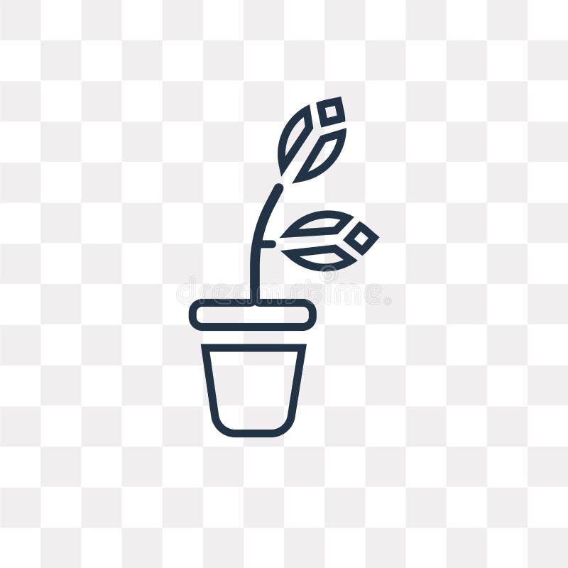 Plant Vector Icon Isolated on Transparent Background, Linear Plant ...