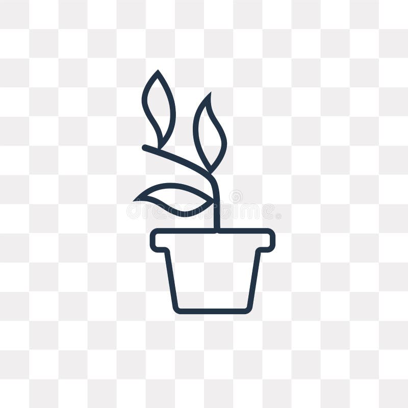 Plant Vector Icon Isolated on Transparent Background, Linear Plant ...