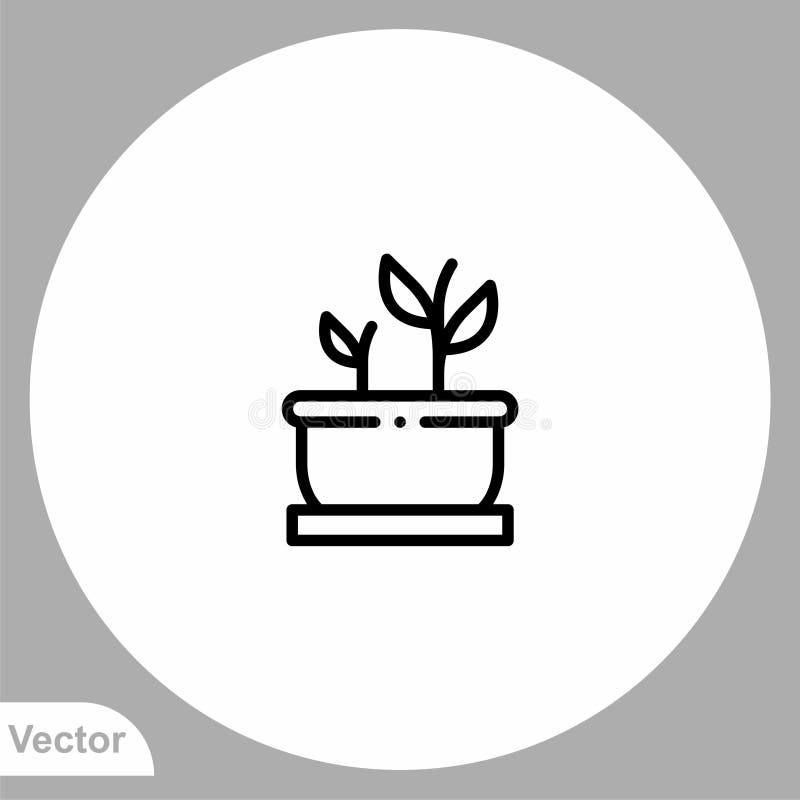 Plant Vector Icon Sign Symbol Stock Vector - Illustration of ...