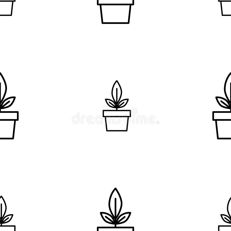 Plant. Vector Patterns in a Linear Style Stock Vector - Illustration of ...
