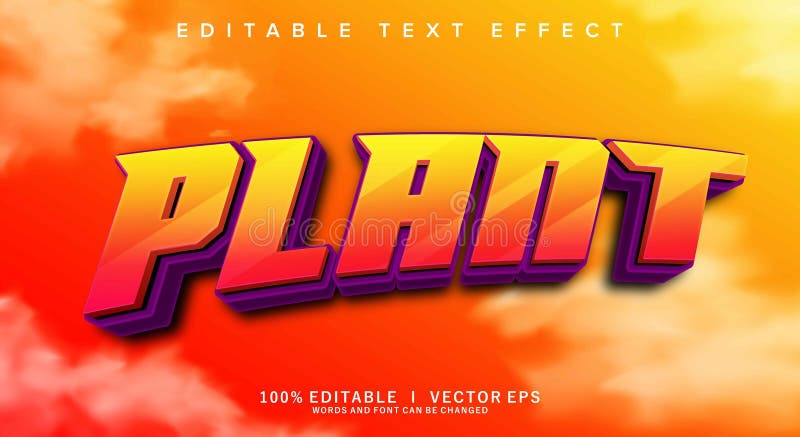 Plant Vector Text Effect with Modern Style Design Stock Vector ...