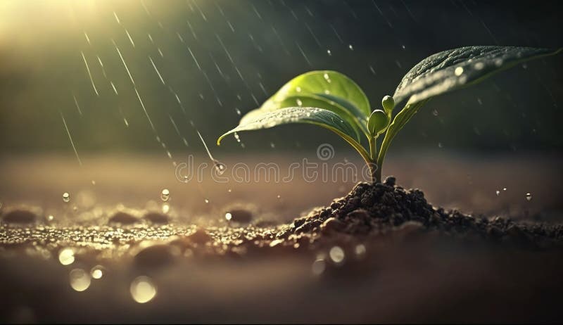 Drop on Plant Plant in Water Amazing Illustration. Stock Illustration ...