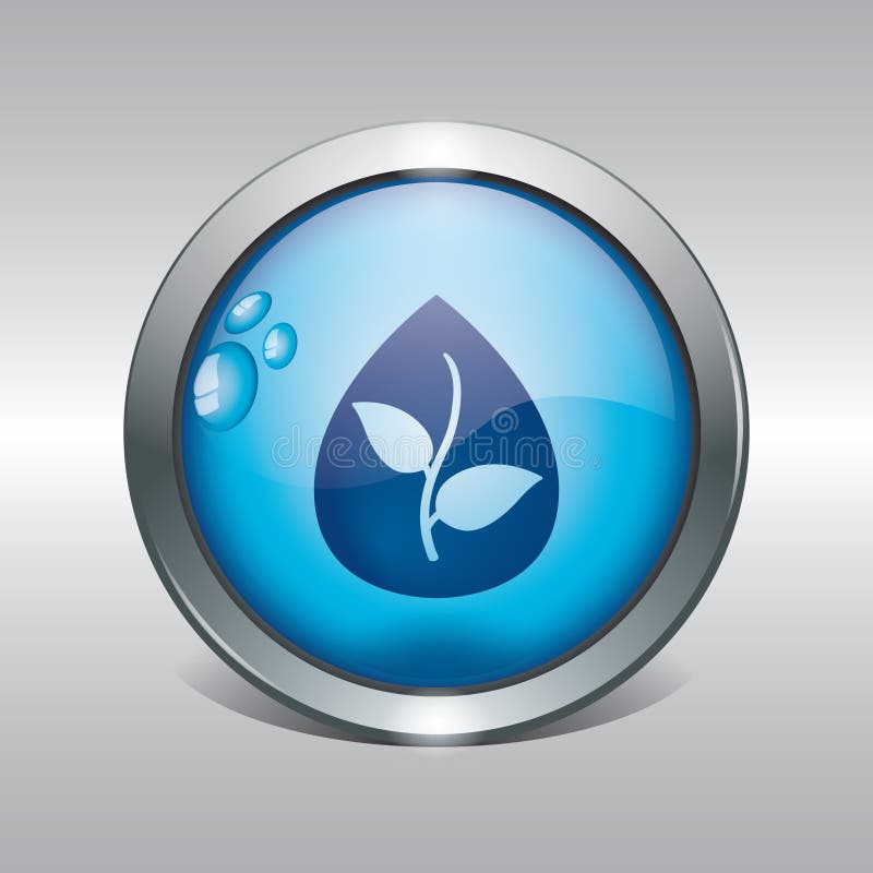 Plant in Water-drop. Vector-Illustration Stock Vector - Illustration of ...