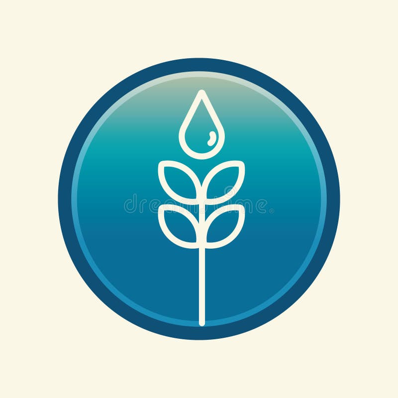 Plant with Water Drop. Vector Illustration Decorative Design Stock ...