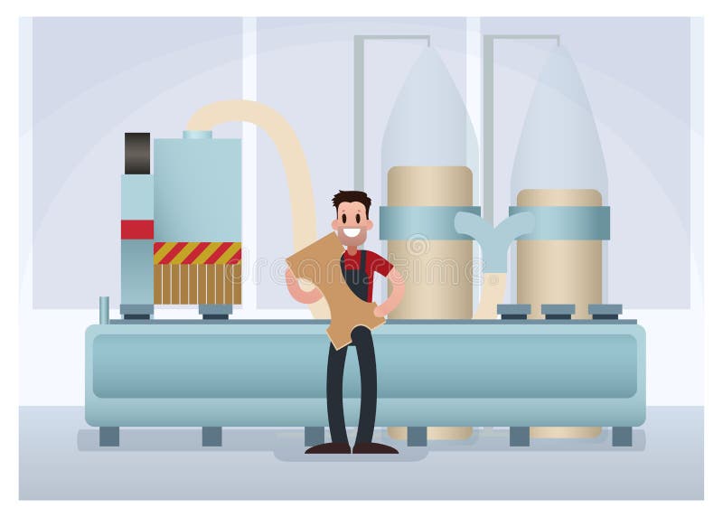 Plant Worker. Cartoon Vector Illustration Stock Vector - Illustration ...