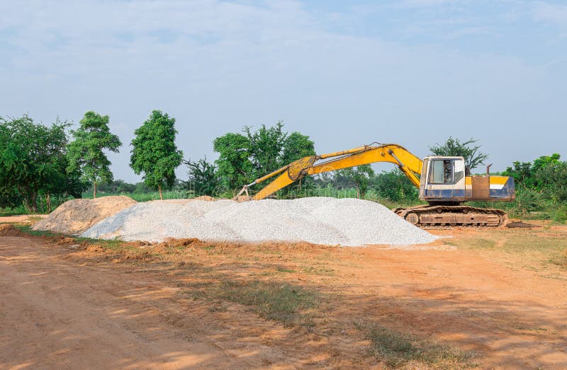 Rural road construction stock photo. Image of indian - 109492438