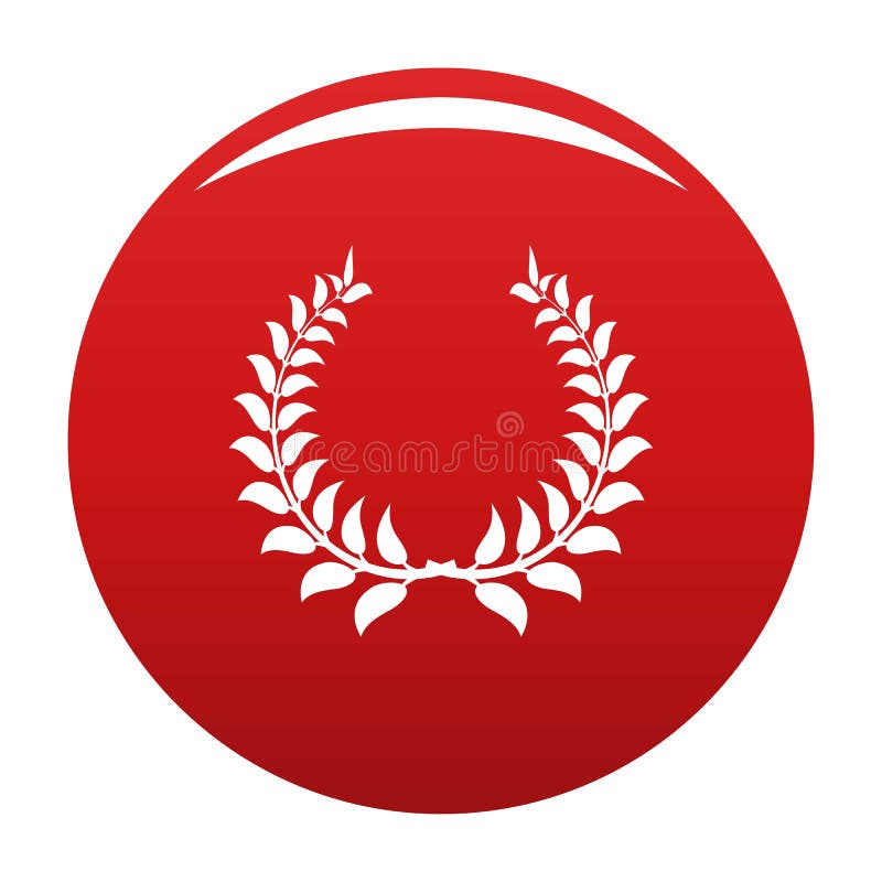 Plant Wreath Icon Vector Red Stock Vector - Illustration of crown, logo ...