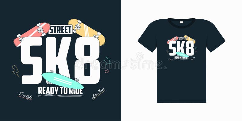 Planta De Patinaje Para Camiseta Con Eslogan Gráficos De Patinaje Con Un Ejemplo En Una