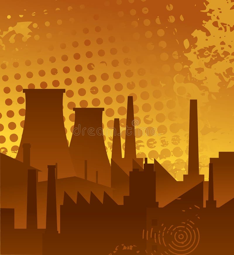 Planta industrial ilustración del vector. Ilustración de vector - 17418058