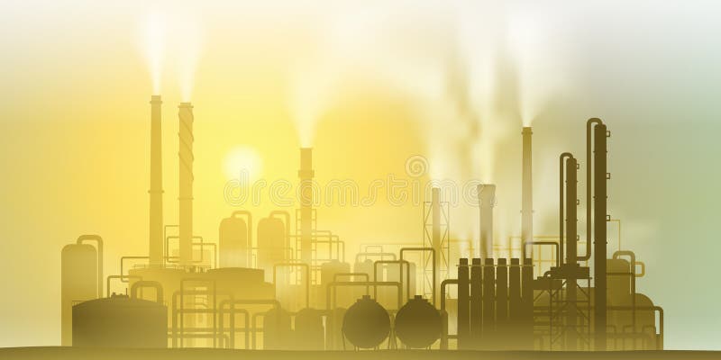 Planta industrial ilustración del vector. Ilustración de vapor - 26633851