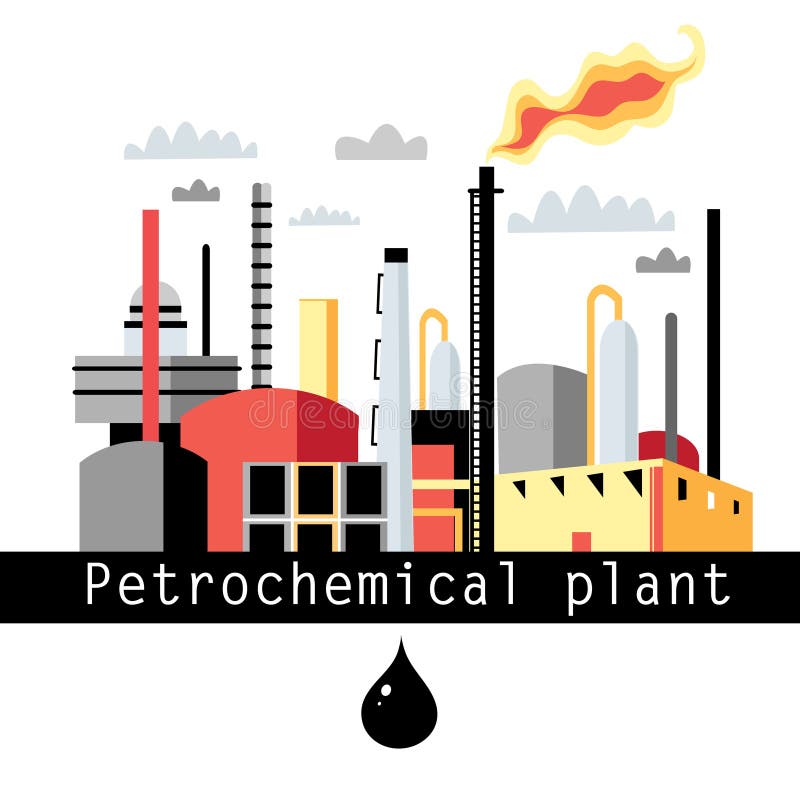 Planta Petroquímica Del Ejemplo Ilustración del Vector - Ilustración de ...