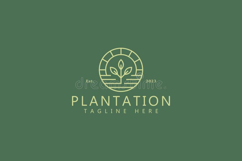 Plantation Sign Symbol for Business Vegan Logo Stock Vector ...
