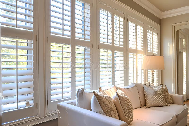 Plantation Shutters, Classic and Versatile Window Treatments Stock ...