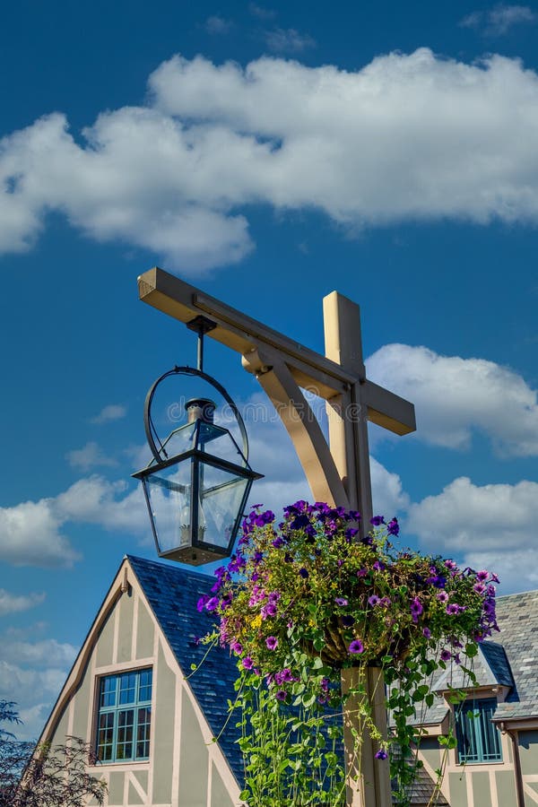 Planter and Lamp Post by Home Stock Photo - Image of design, plant ...